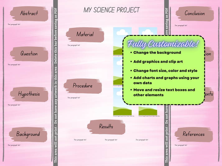 Science Fair Trifold Template - Pink Splash – My Science Board